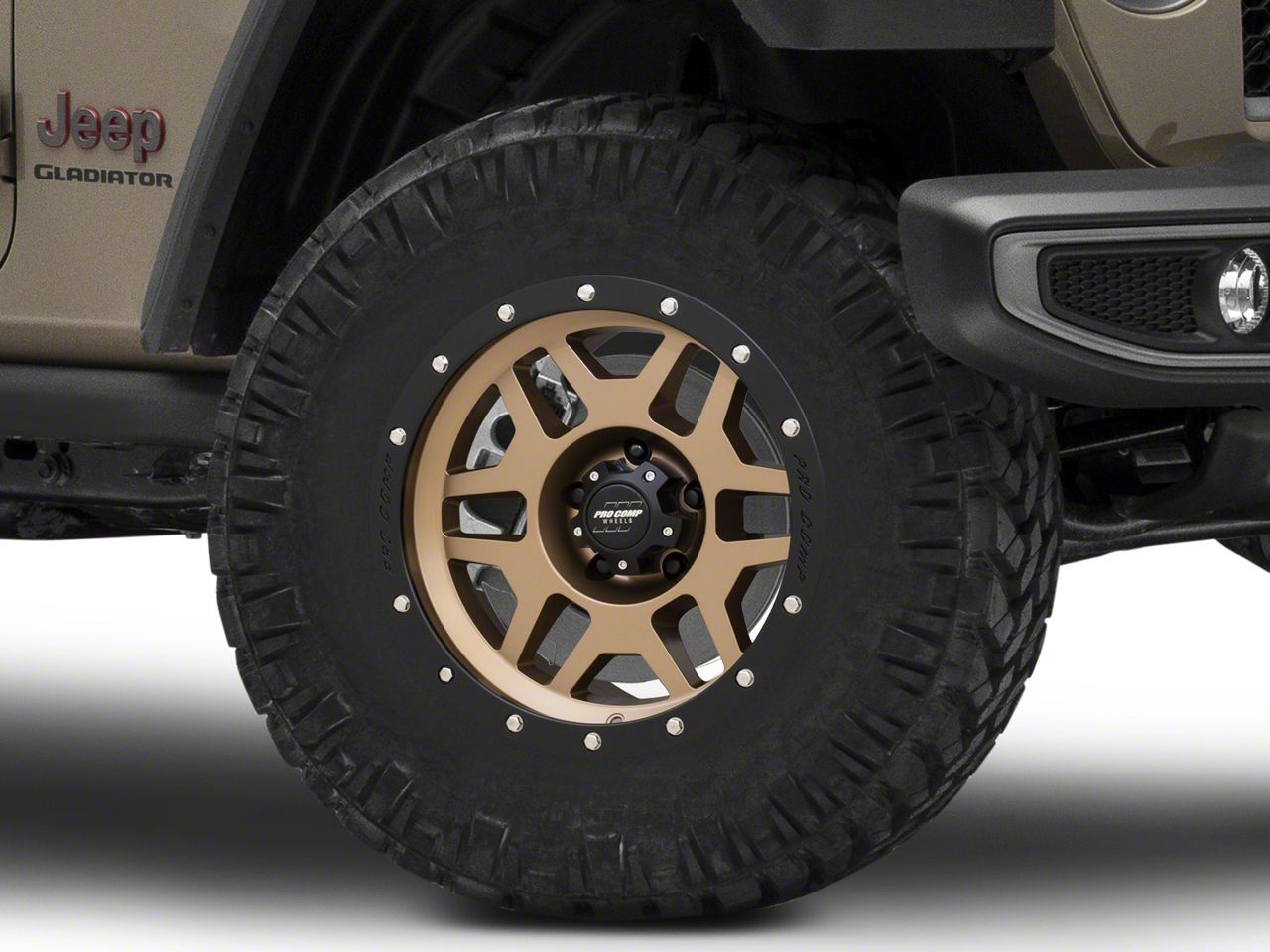 Pro Comp Wheels Jeep Gladiator Phaser Matte Bronze with Black Lip Wheel ...