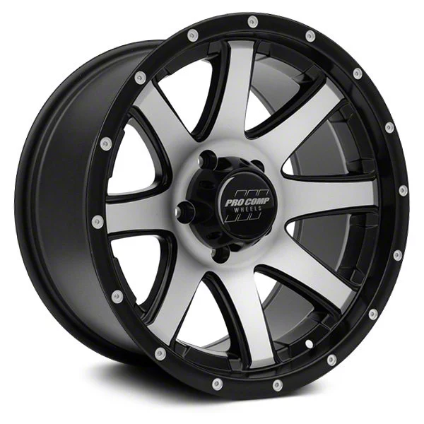 Pro Comp Wheels Jeep Wrangler Patriot Gloss Black Machined Wheel; 17x9 ...