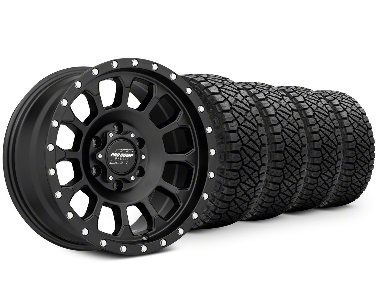 Tacoma 17x8.5 Pro Comp Wheels Rockwell & 33in NITTO All-Terrain Ridge ...