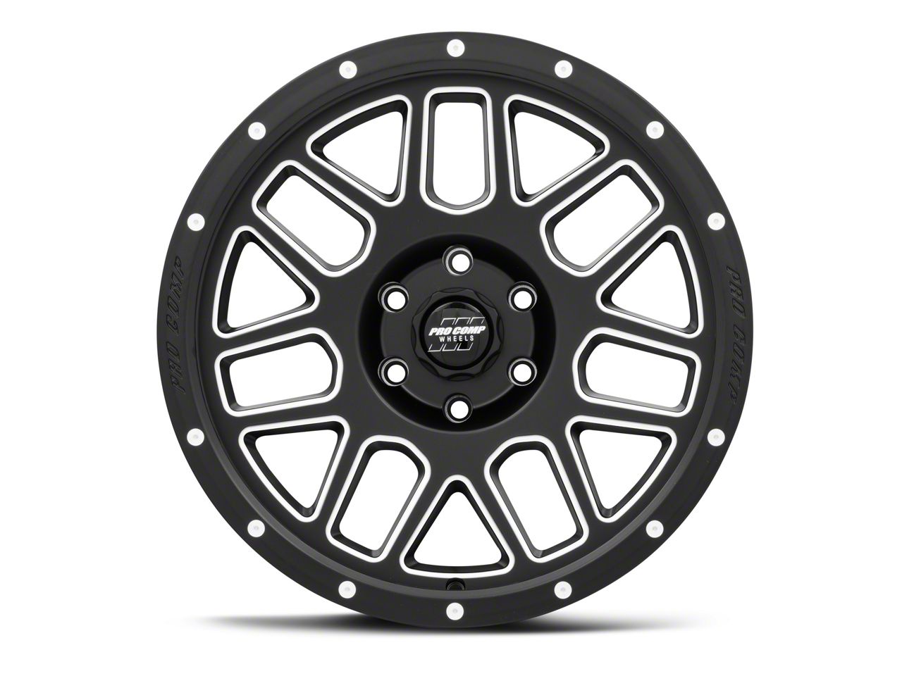 Pro Comp Wheels Titan Vertigo Satin Black Milled 6-Lug Wheel; 20x9 ...