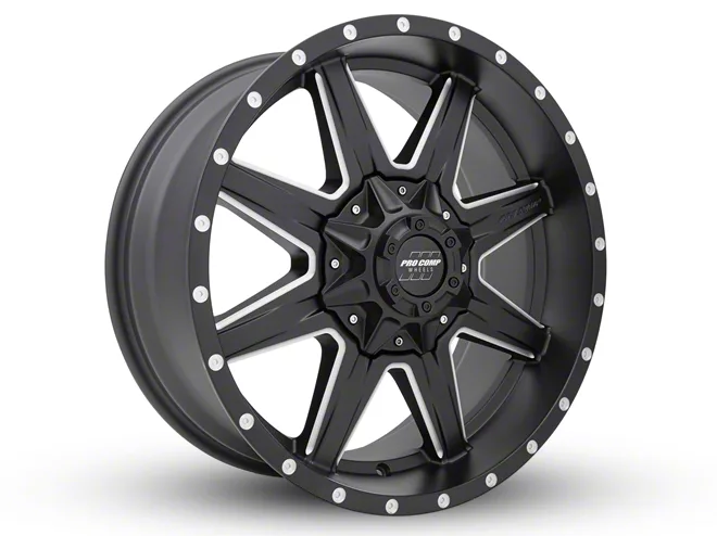 Pro Comp Wheels Titan XD Quick 8 Satin Black Milled 6-Lug Wheel; 20x9 ...
