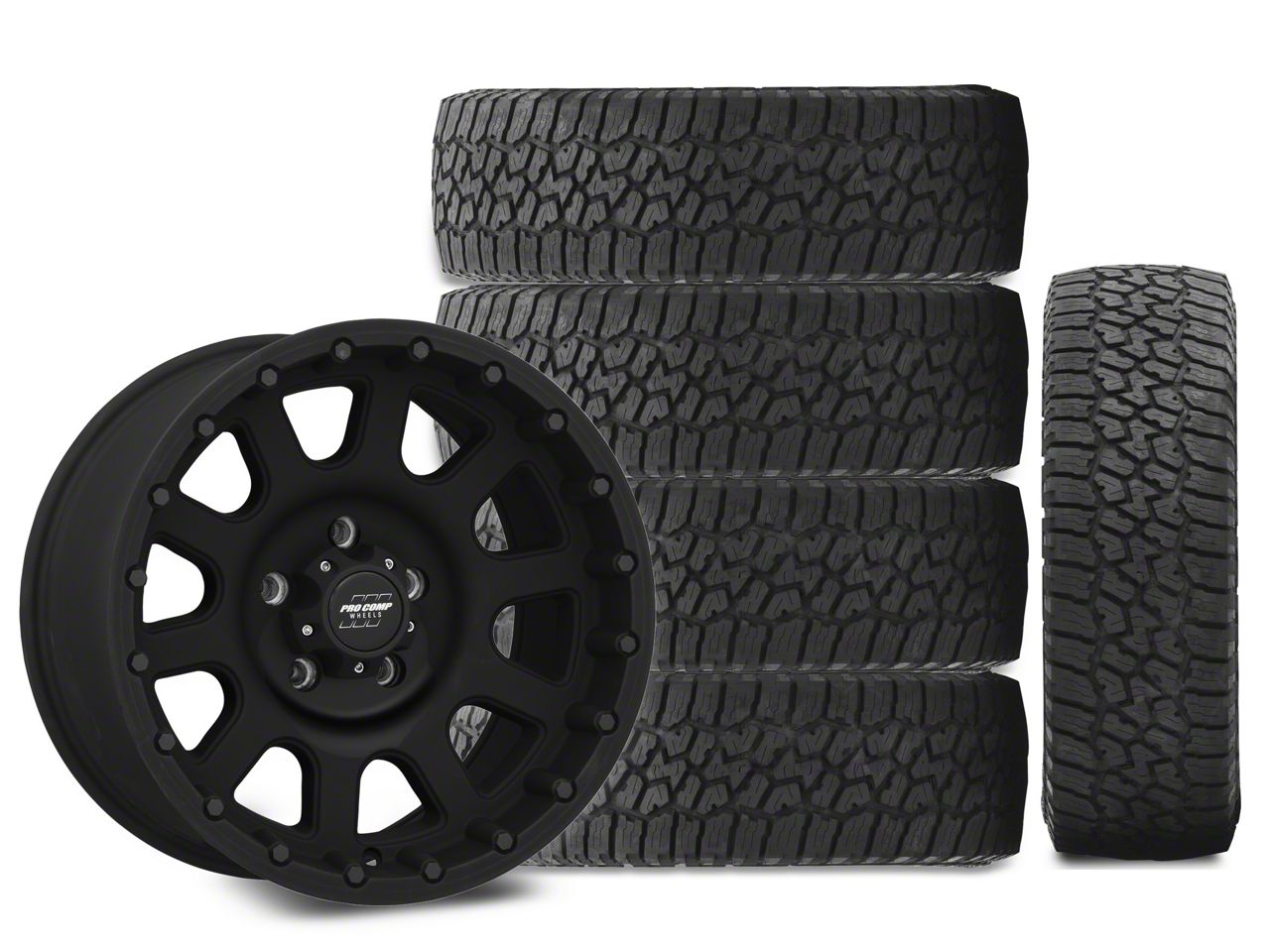 Jeep Wrangler 17x9 Pro Comp 32 Series Wheel & 34in Falken All-Terrain ...