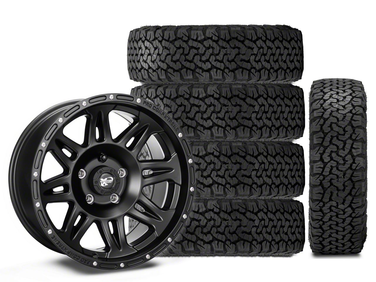 Jeep Wrangler 17x9 Pro Comp 05 Series Wheel & 33in BF Goodrich All ...