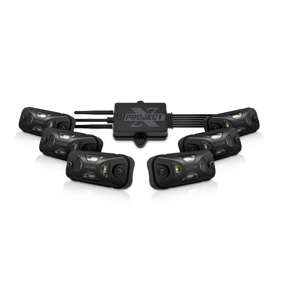 PROJECT X Toyota 4-Runner App Controlled RGB Rock Light System; 6-Rock ...