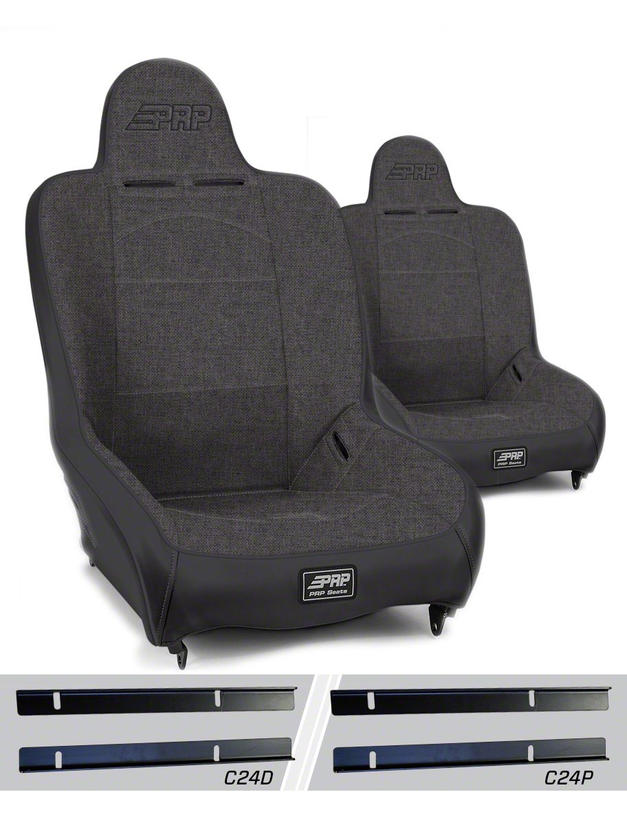 PRP Jeep Wrangler Premier High Back Suspension Seat and Mount Kit; Gray ...