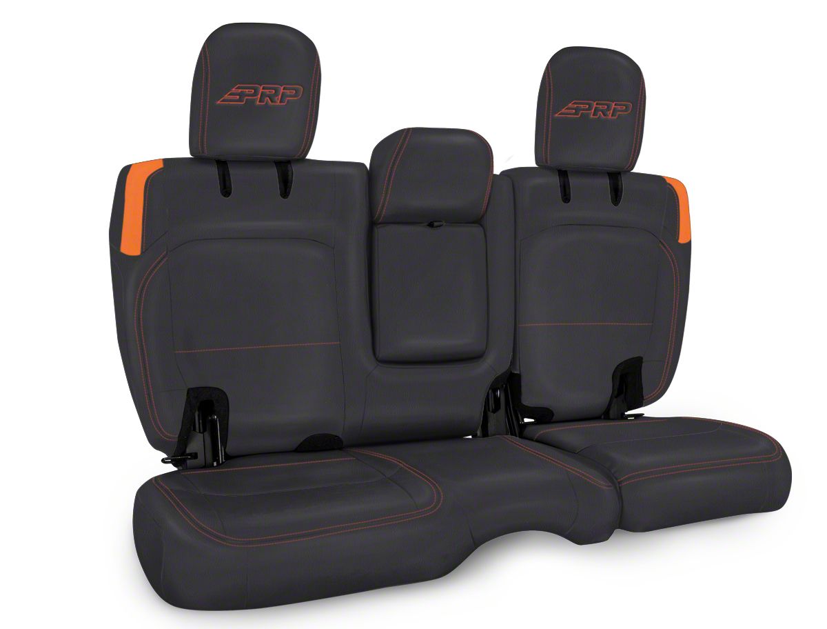 PRP Jeep Wrangler Rear Bench Seat Cover; Black and Orange Vinyl B044-07 ...