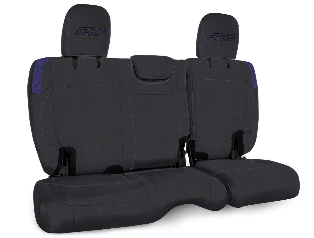 PRP Jeep Wrangler Rear Bench Seat Cover; Black and Purple Vinyl B043-08 ...