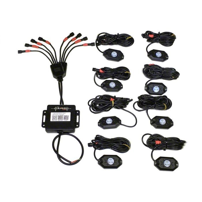 Quake LED Bronco 8-Pod RGB Accent LED Rock Lights with Controller ...