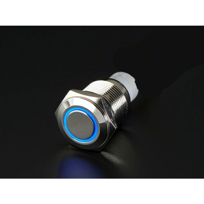 Quake LED Frontier On/Off Flush Mount Switch; Chrome/Blue QRS722 ...