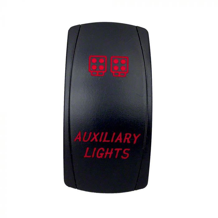 Quake LED Jeep Gladiator 2-Way Auxiliary Light Rocker Switch; Red ...