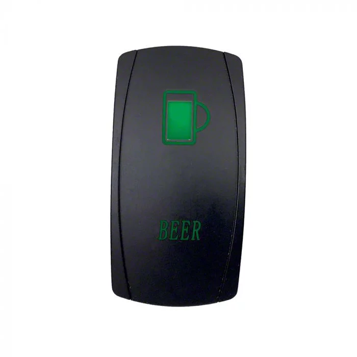 Quake LED Jeep Gladiator 2-Way Beer Rocker Switch; Green QRS661 ...