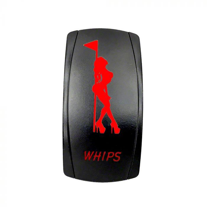 Quake LED Jeep Gladiator 2-Way Whips Rocker Switch; Red QRS710 ...