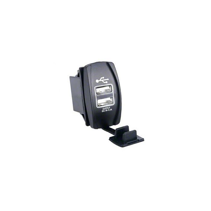 Quake LED Jeep Gladiator Illuminated USB Rocker Switch; White QRS707 ...