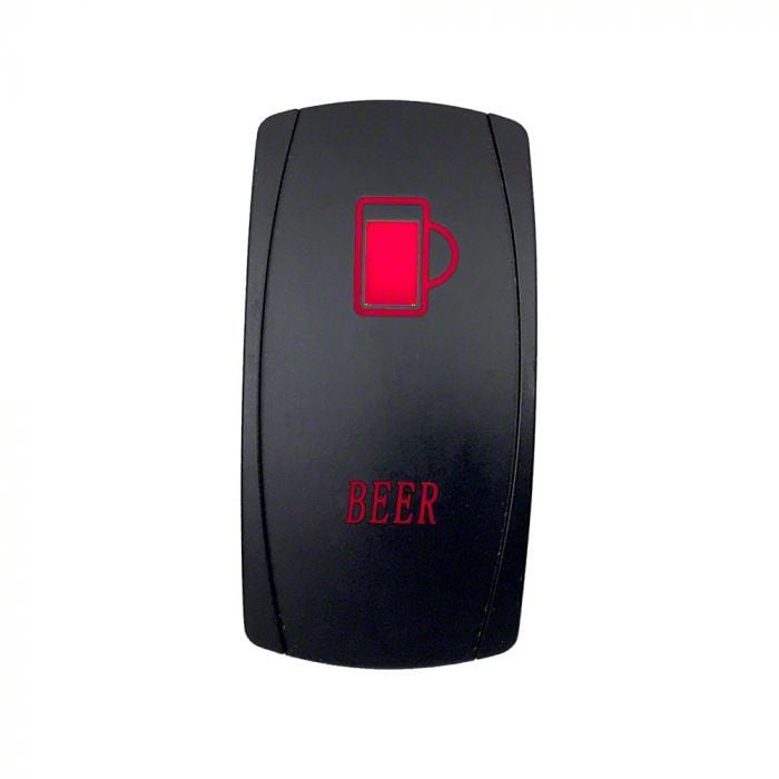 Quake LED Jeep Wrangler 2-Way Beer Rocker Switch; Red QRS662 (Universal ...