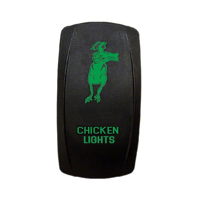 Quake LED Jeep Wrangler 2-Way Chicken Lights Rocker Switch; Green ...