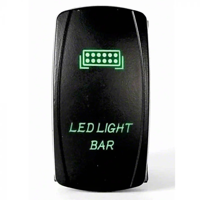 Quake LED Tacoma 2-Way LED Light Bar Rocker Switch; Green QRS353 ...