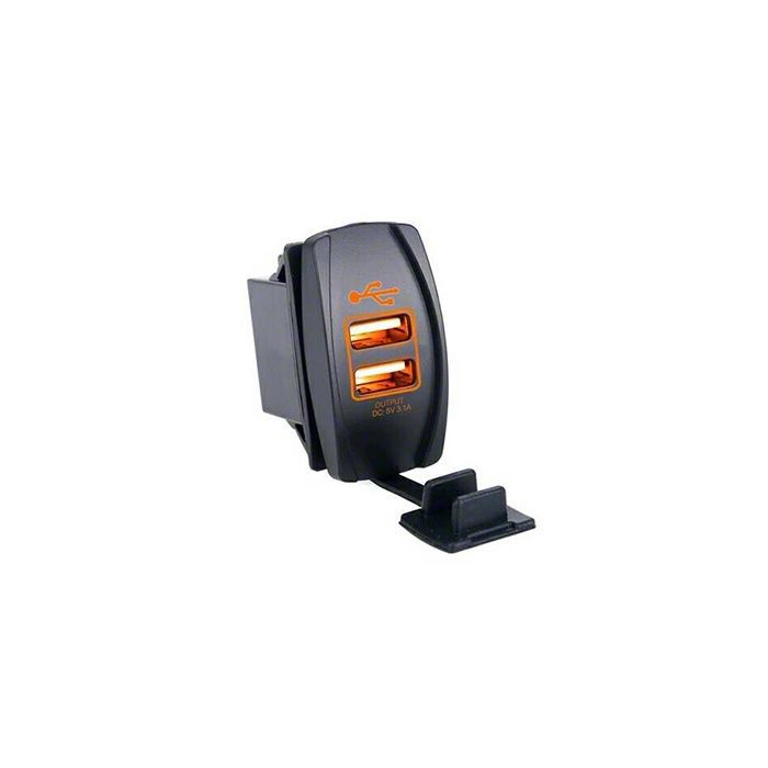 Quake LED Titan Illuminated USB Rocker Switch; Amber QRS624 (Universal ...