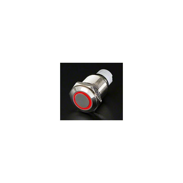 Quake LED Tundra Momentary Flush Mount Switch; Chrome/Red QRS734 ...