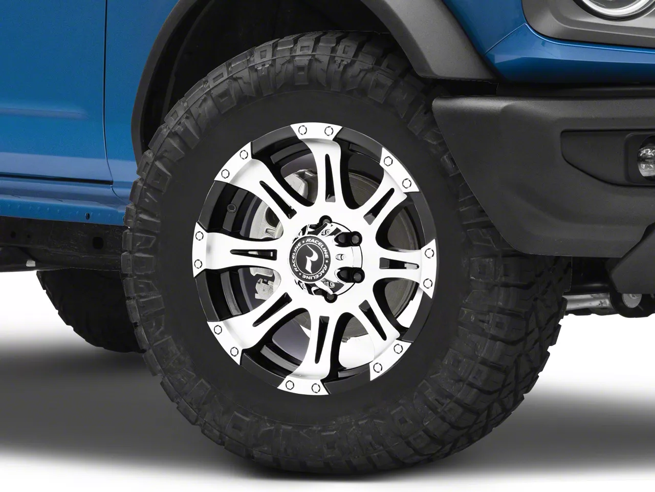 Raceline Bronco Raptor Black Machined 6-Lug Wheel; 18x9; 25mm Offset ...