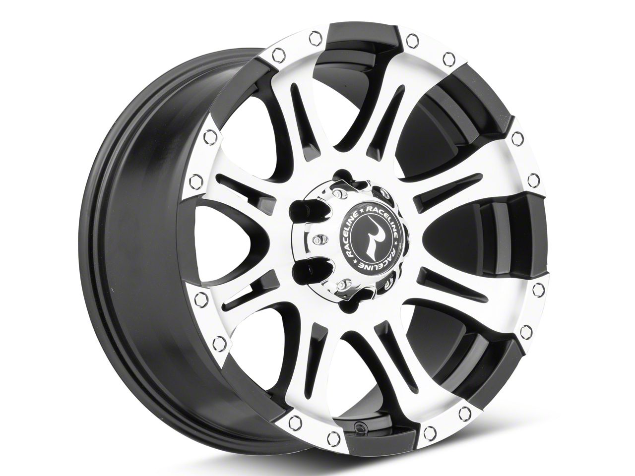 Raceline Titan XD Raptor Black Machined 6-Lug Wheel; 18x9; -6mm Offset ...