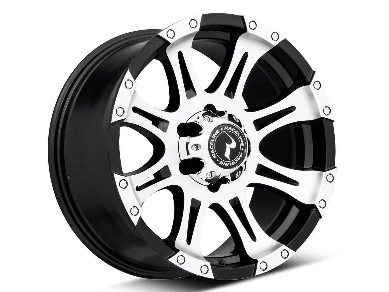 Raceline Titan XD Raptor Black Machined 6-Lug Wheel; 20x9; 20mm Offset ...