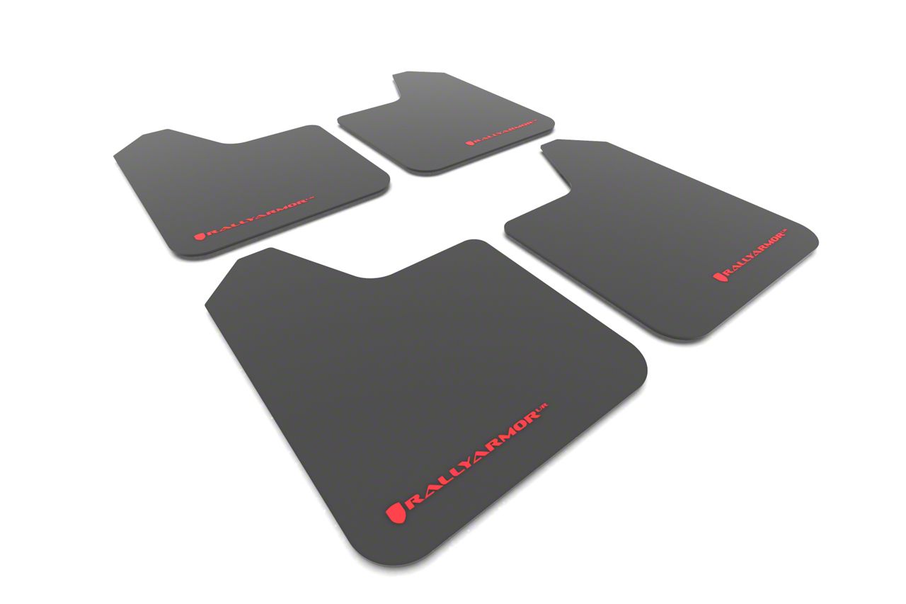 Rally Armor Jeep Wrangler Universal UR Black Mud Flaps with Red Logo ...