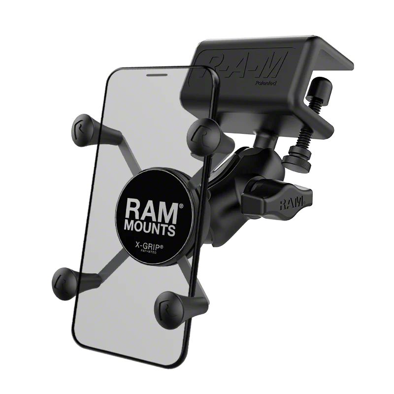 RAM Mounts Bronco X-Grip Phone Mount with Glare Shield Clamp Base RAM-B ...