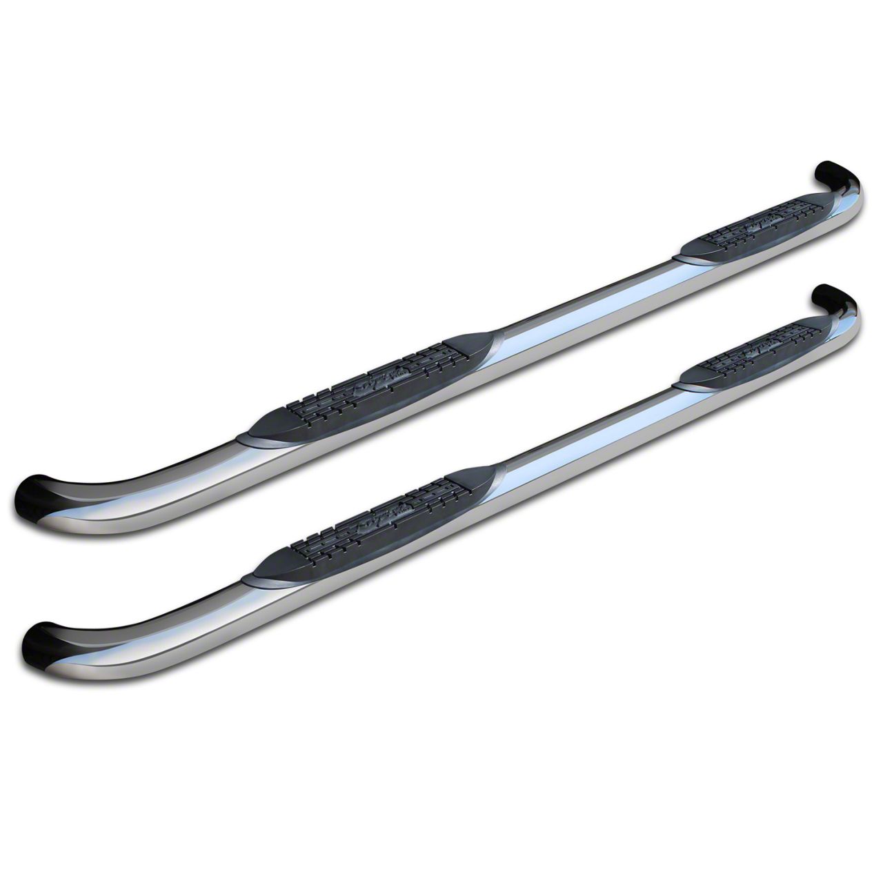 Raptor Series Jeep Wrangler 3-Inch Round Nerf Side Step Bars; Polished ...