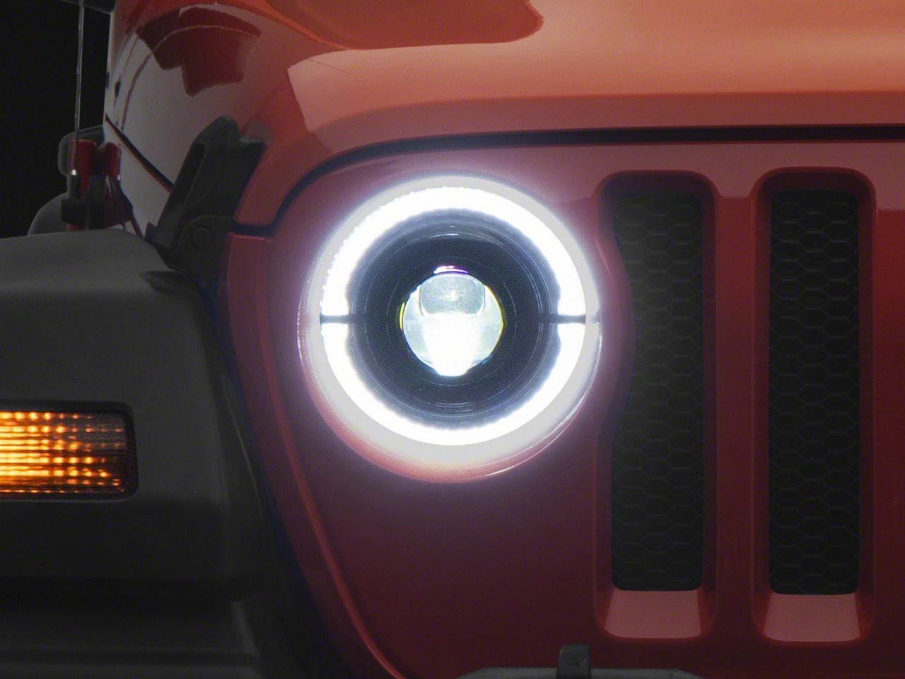 Raxiom Jeep Wrangler High Output LED Headlights with Angel Eye DRL ...
