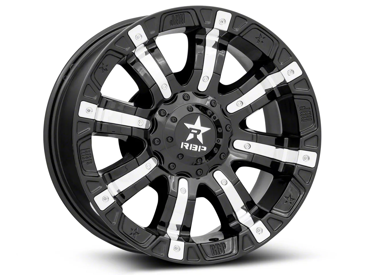 RBP Bronco 94R Black with Chrome Insert 6-Lug Wheel; 17x9; 10mm Offset ...