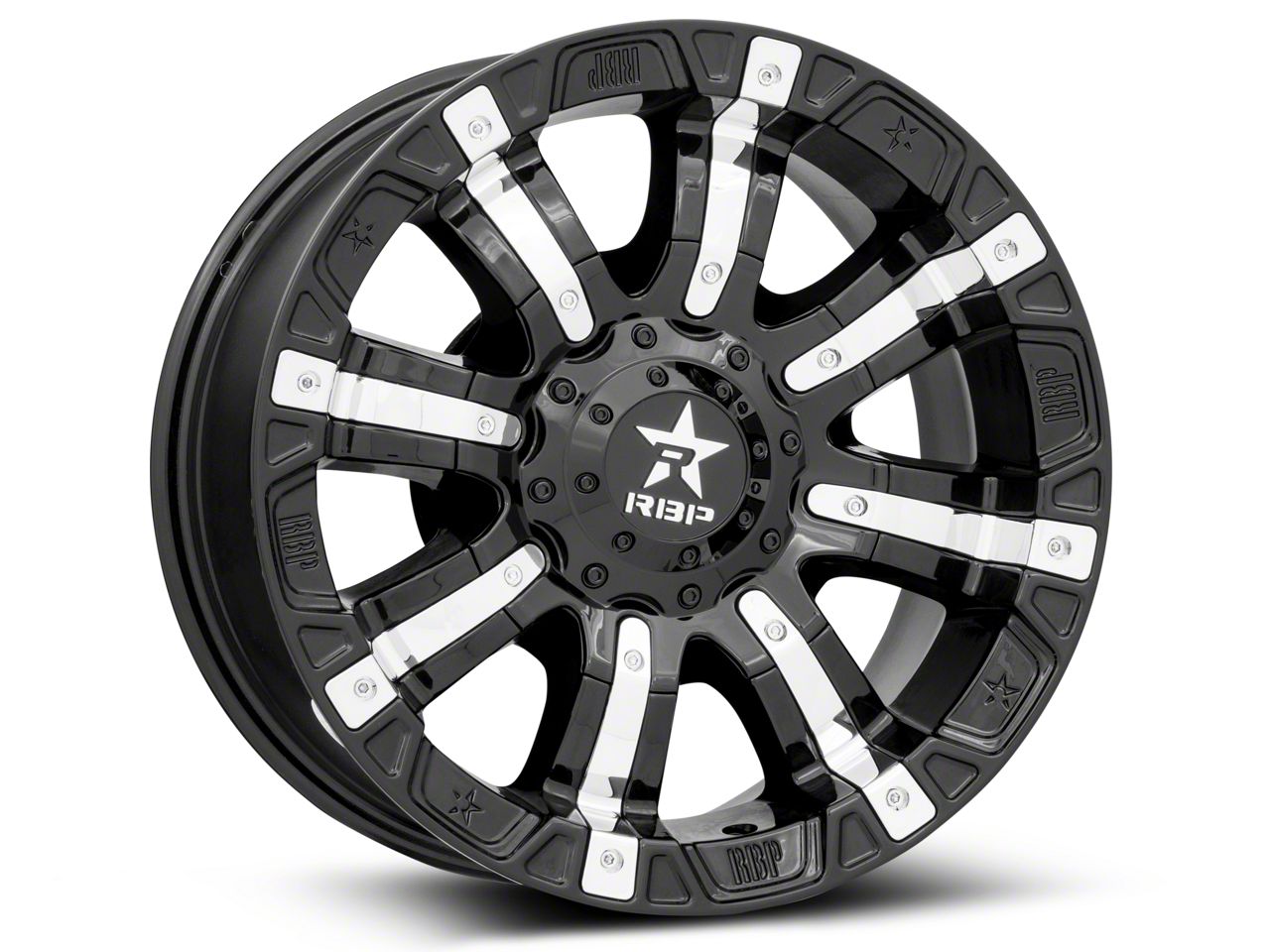 RBP Bronco 94R Black with Chrome Insert 6-Lug Wheel; 17x9; -12mm Offset ...