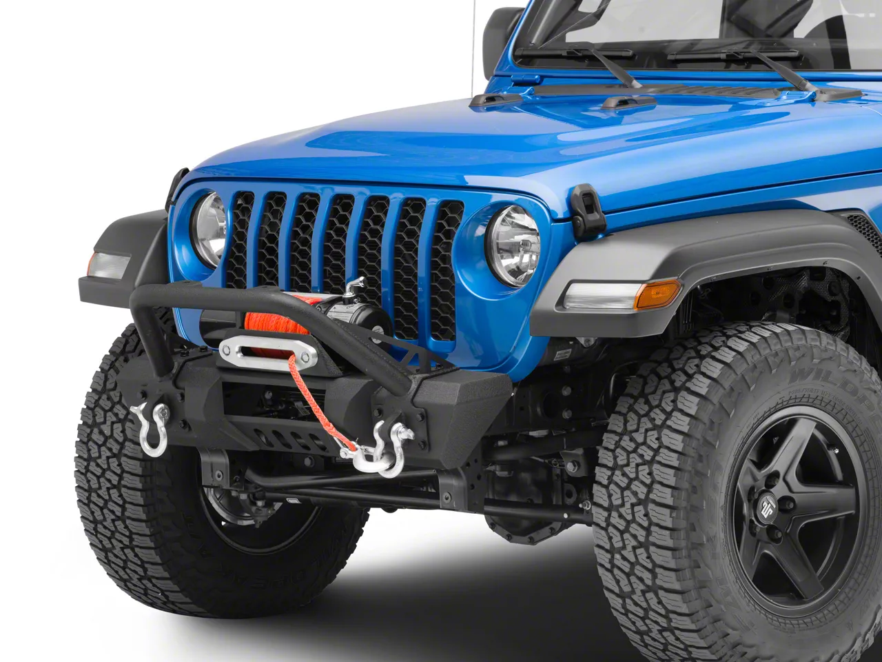 RedRock Jeep Gladiator Stubby HD Pre-Runner Winch Front Bumper with ...