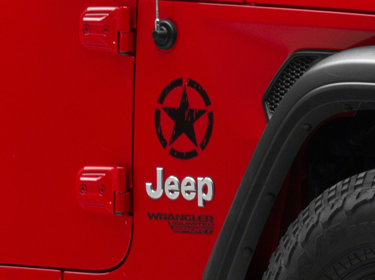 RedRock Jeep Wrangler 6-Inch Star Vinyl Decal; Black J165753 (Universal ...