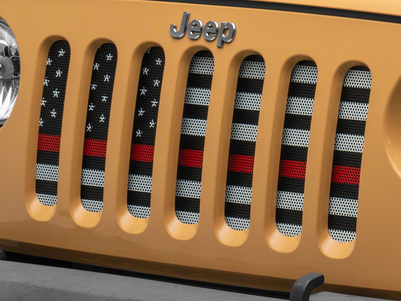 RedRock Jeep Wrangler Grille Insert; Red Line J165207 (07-18 Jeep ...