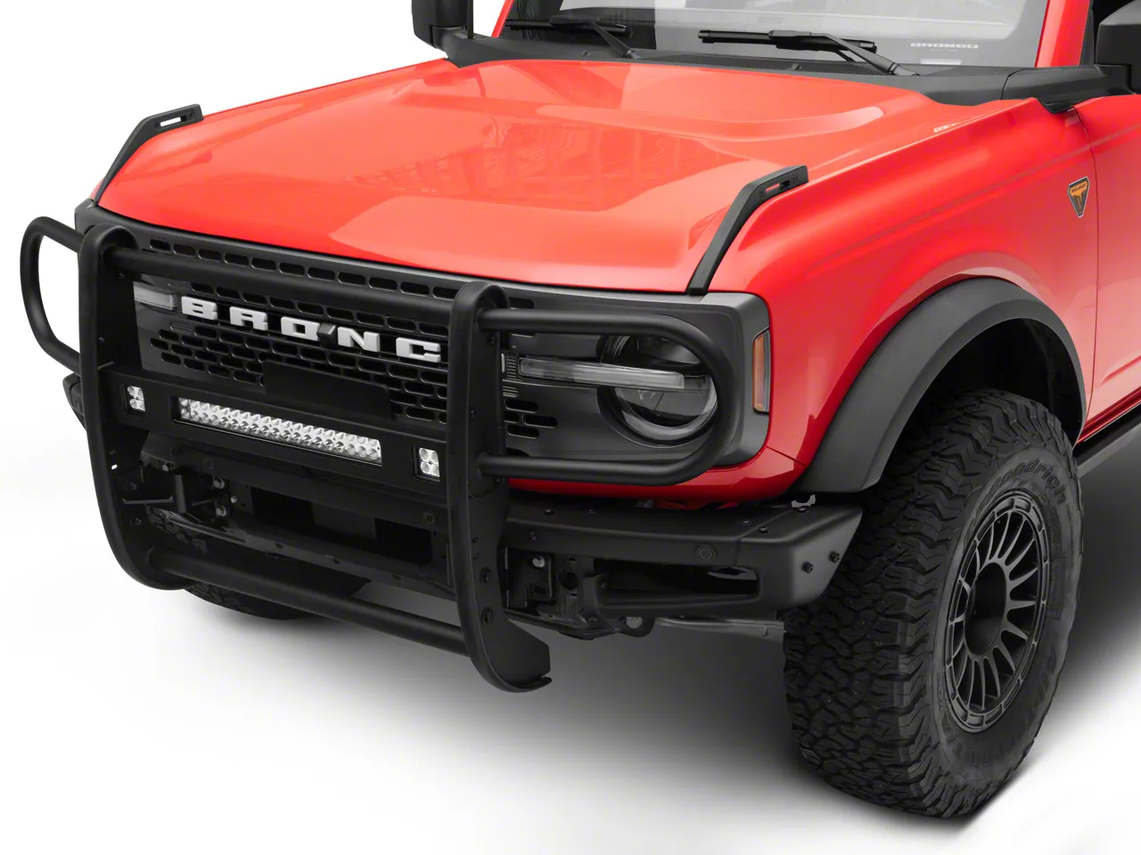RedRock Bronco HD Modular Grille Guard with LED Fog Lights and 20-Inch ...