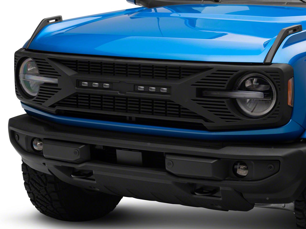 RedRock Bronco Tomahawk Grille with LED Off-Road Lighting FB29293 (21 ...