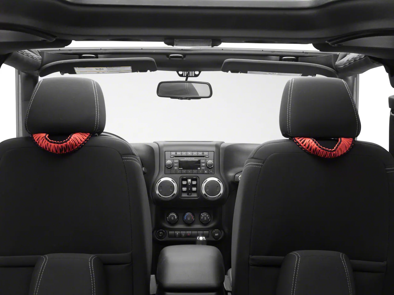 RedRock Jeep Wrangler Headrest Grab Handles; Red J236540 (07-26 Jeep ...