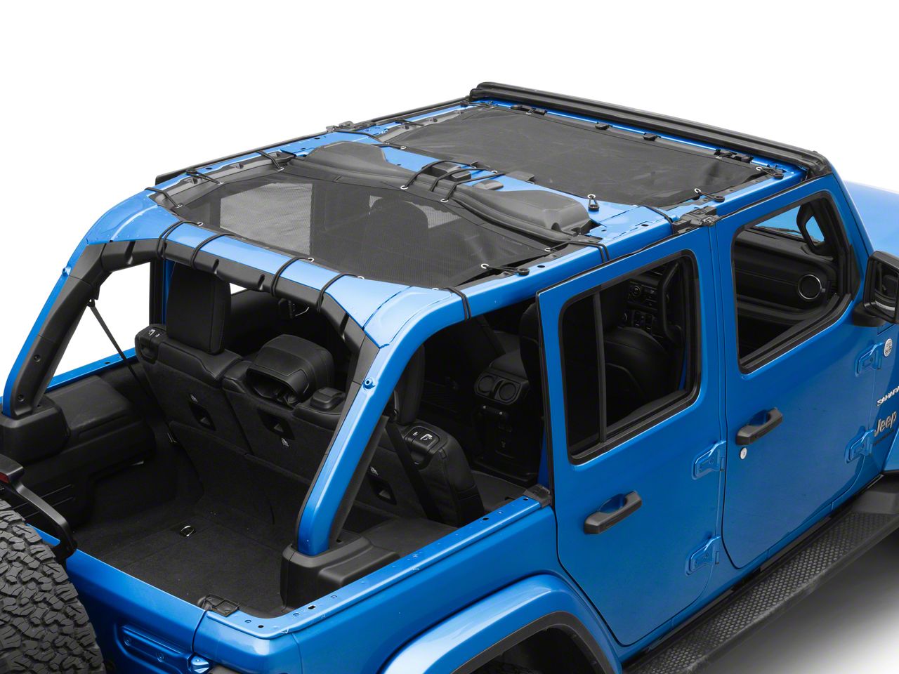 RedRock Jeep Wrangler Mesh Sun Shade; Front and Rear; Black J236533 (24 ...