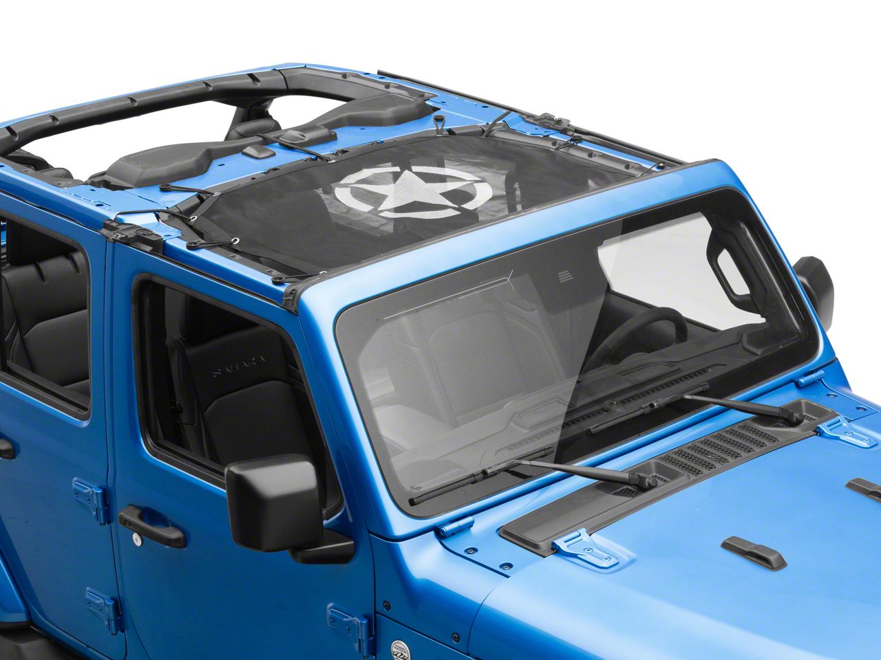 RedRock Jeep Wrangler Mesh Sun Shade; Front; Star J236538 (24-26 Jeep ...