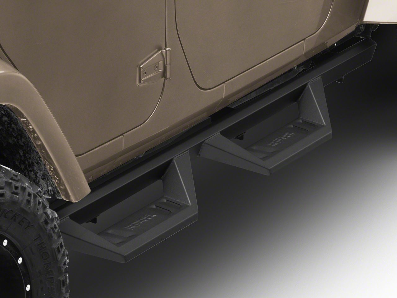 RedRock Jeep Wrangler TC2 Drop Step Running Boards; Textured Black ...