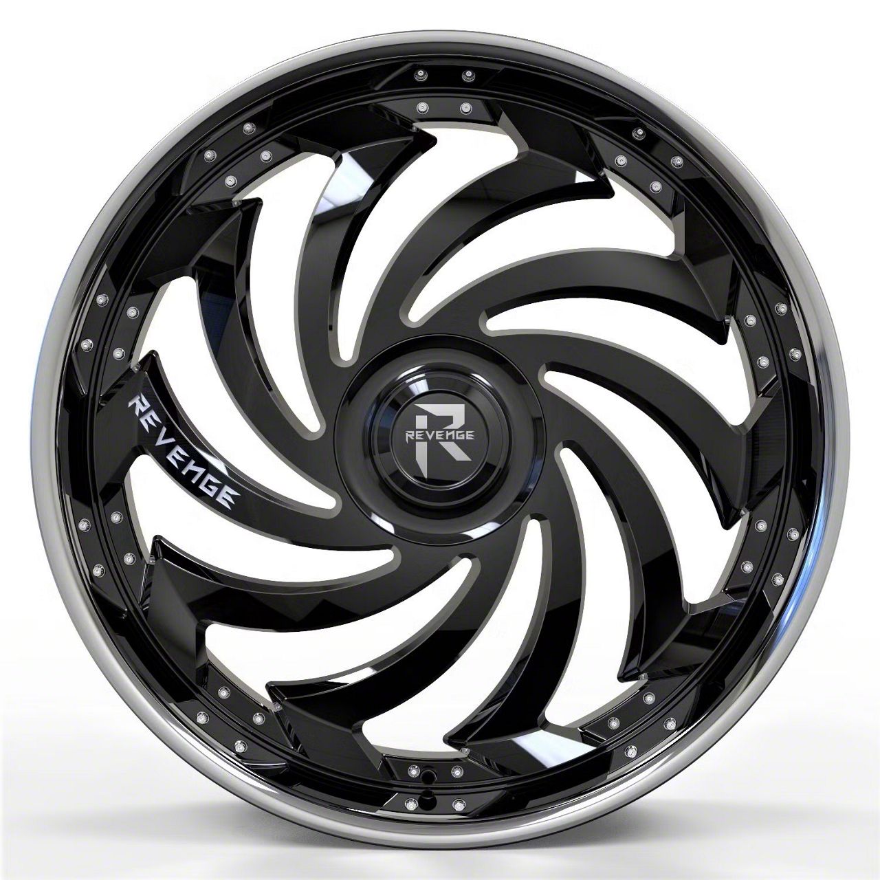 Revenge Luxury Wheels Titan RL-108 Big Floater Black Machined Chrome ...