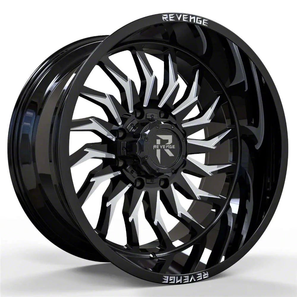 Jeep Wrangler RV-204 Black and Milled Wheel; 20x12; -44mm Offset (76-86 ...