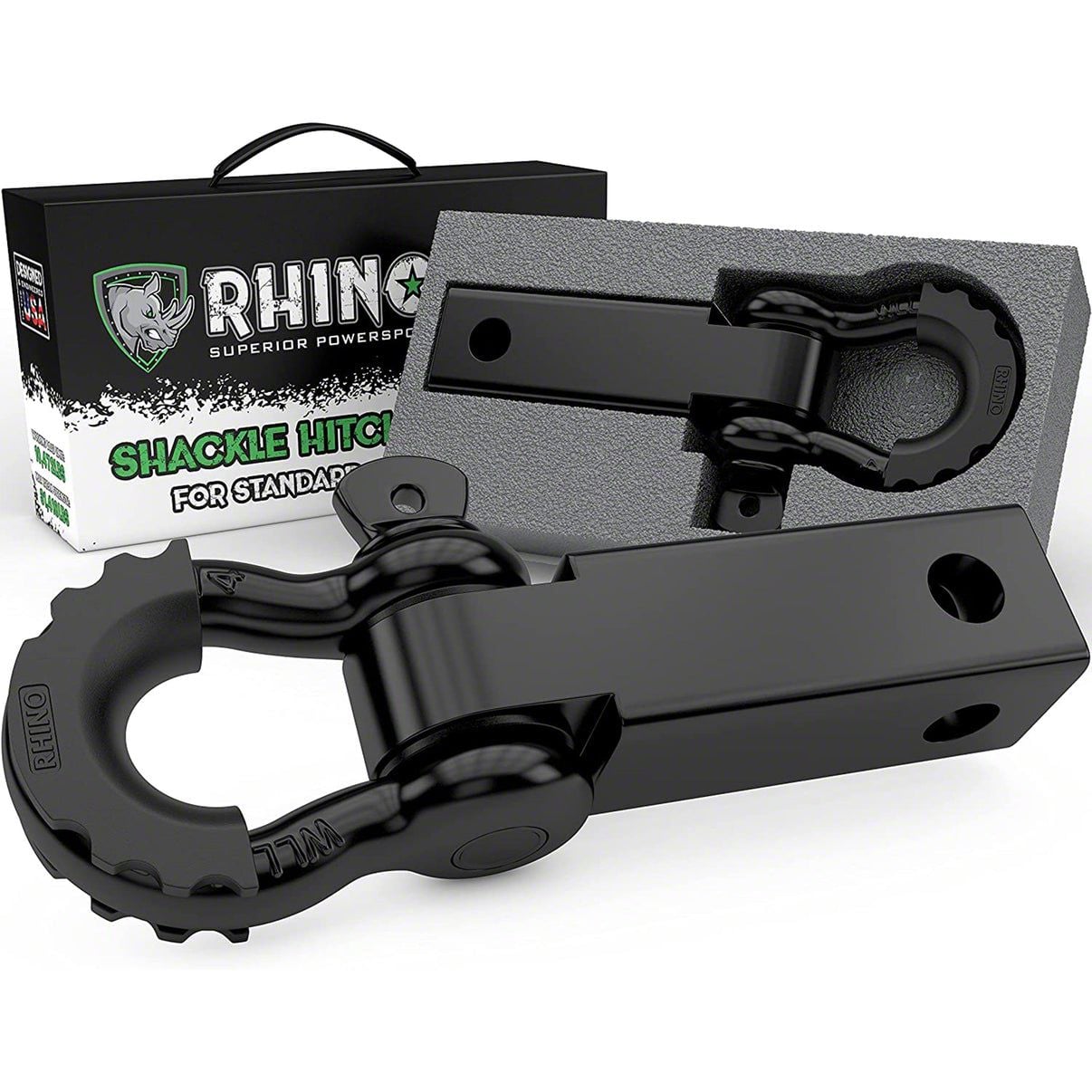 Rhino USA Jeep Wrangler 2-Inch Reciever Hitch Shackle with D-Ring ...
