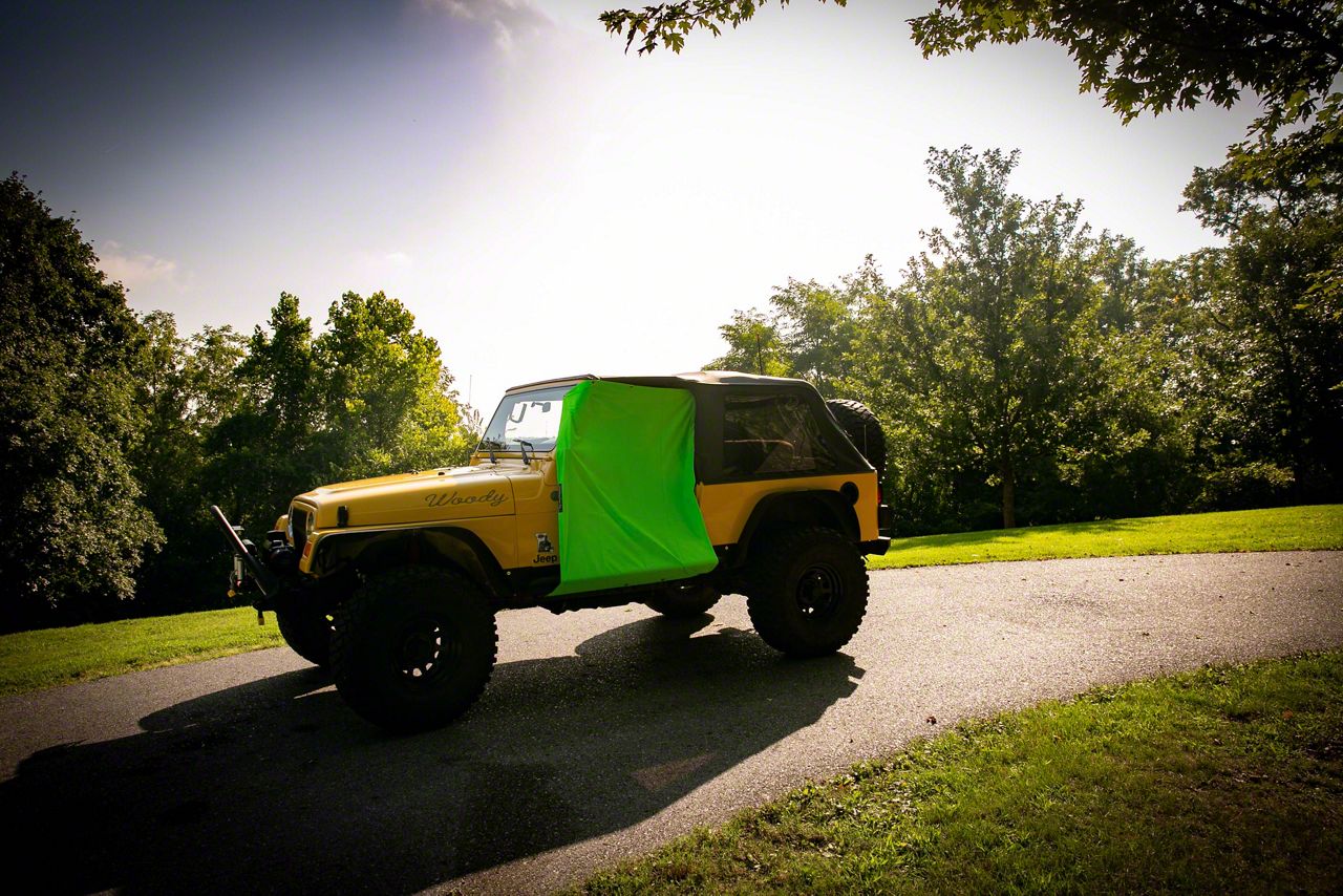 Jeep Wrangler Two Door Rain Curtains; Lime Green (87-06 Jeep Wrangler ...