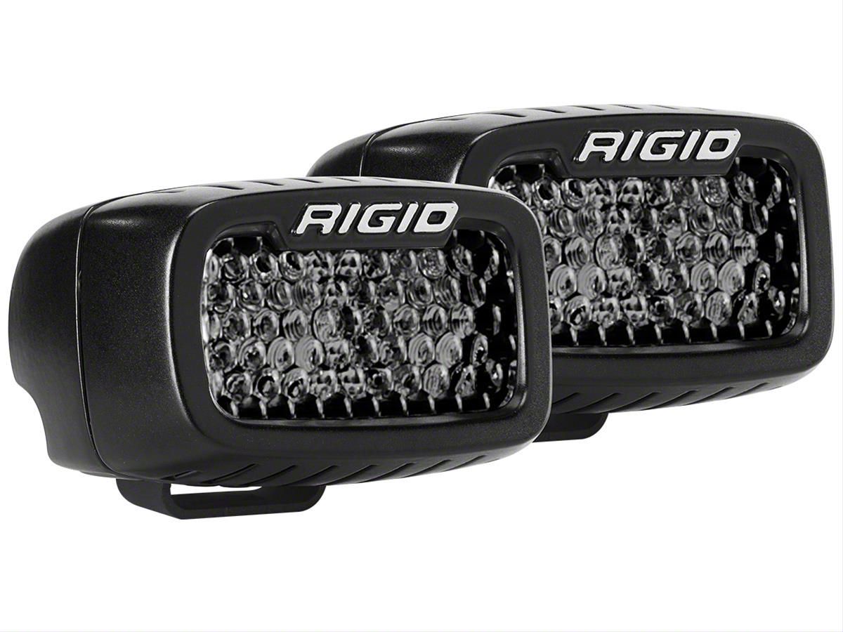 Rigid Industries Jeep Gladiator SR-M Series Pro LED Lights; Spot Diffused Midnight Beam ...