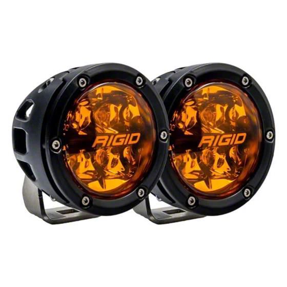 Rigid Industries Jeep Wrangler 4-Inch 360-Series LED Spot Lights; Amber ...