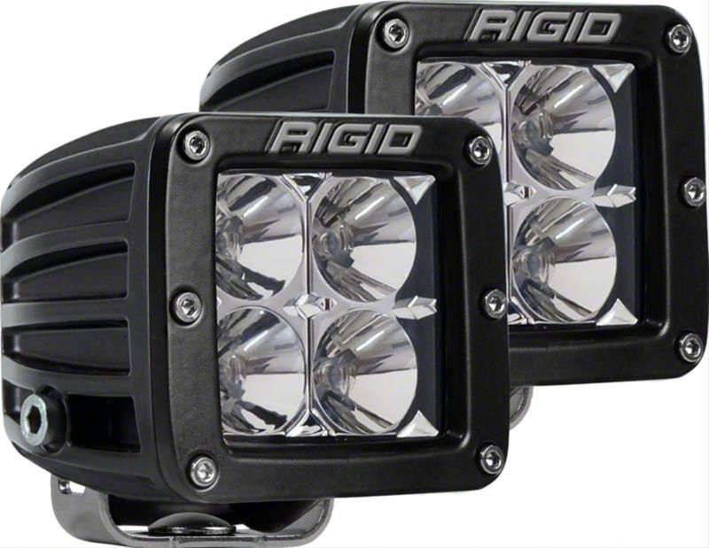 Rigid Industries Jeep Wrangler D-Series LED Pod Lights; Amber Flood ...