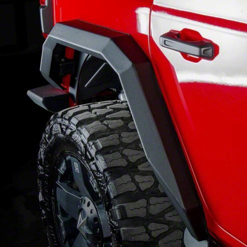 RIVAL 4x4 Jeep Wrangler Aluminum Rear Fender Flares; Textured Black 2D ...