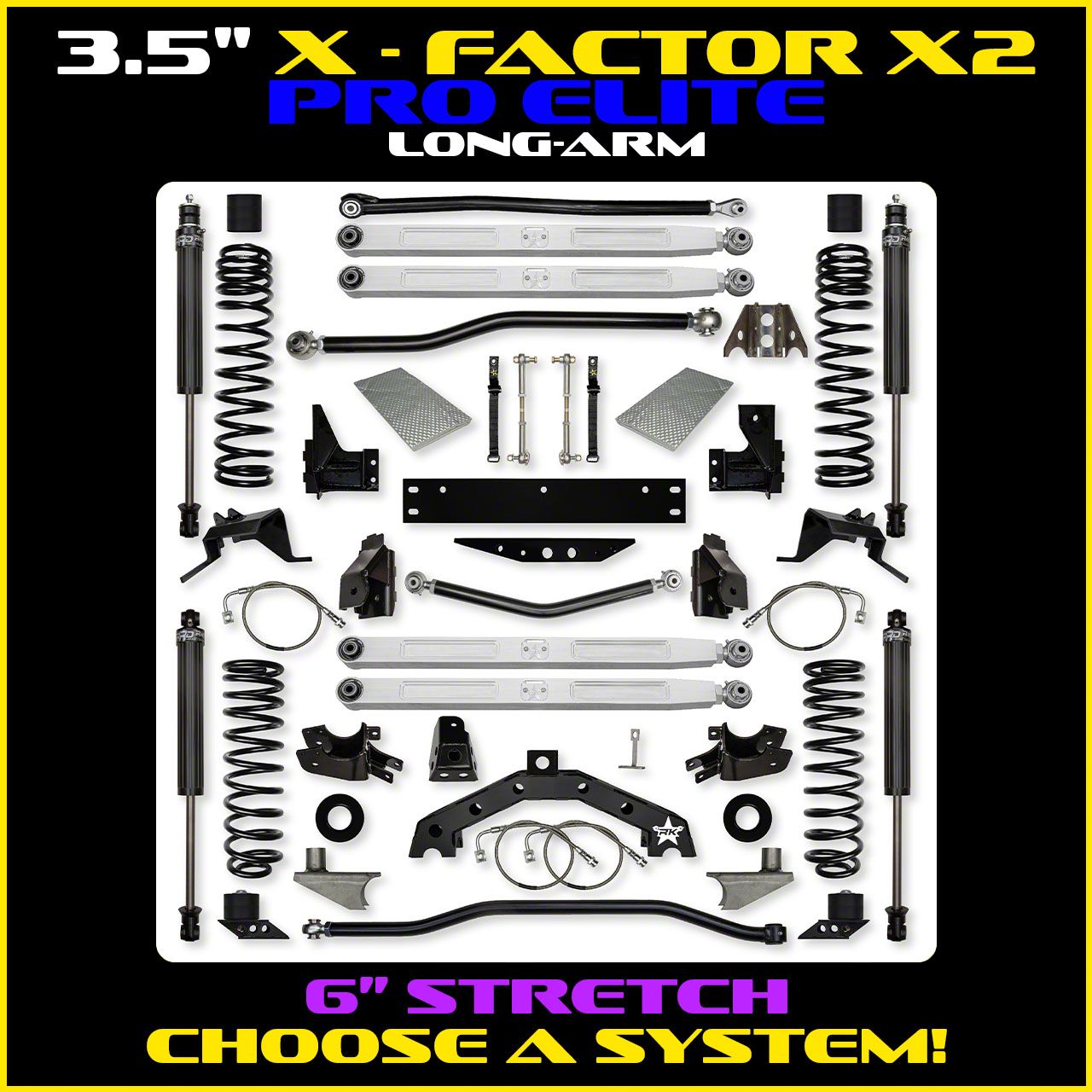 Rock Krawler Jeep Wrangler 3.50-Inch X-Factor X2 PRO ELITE 6-Inch ...