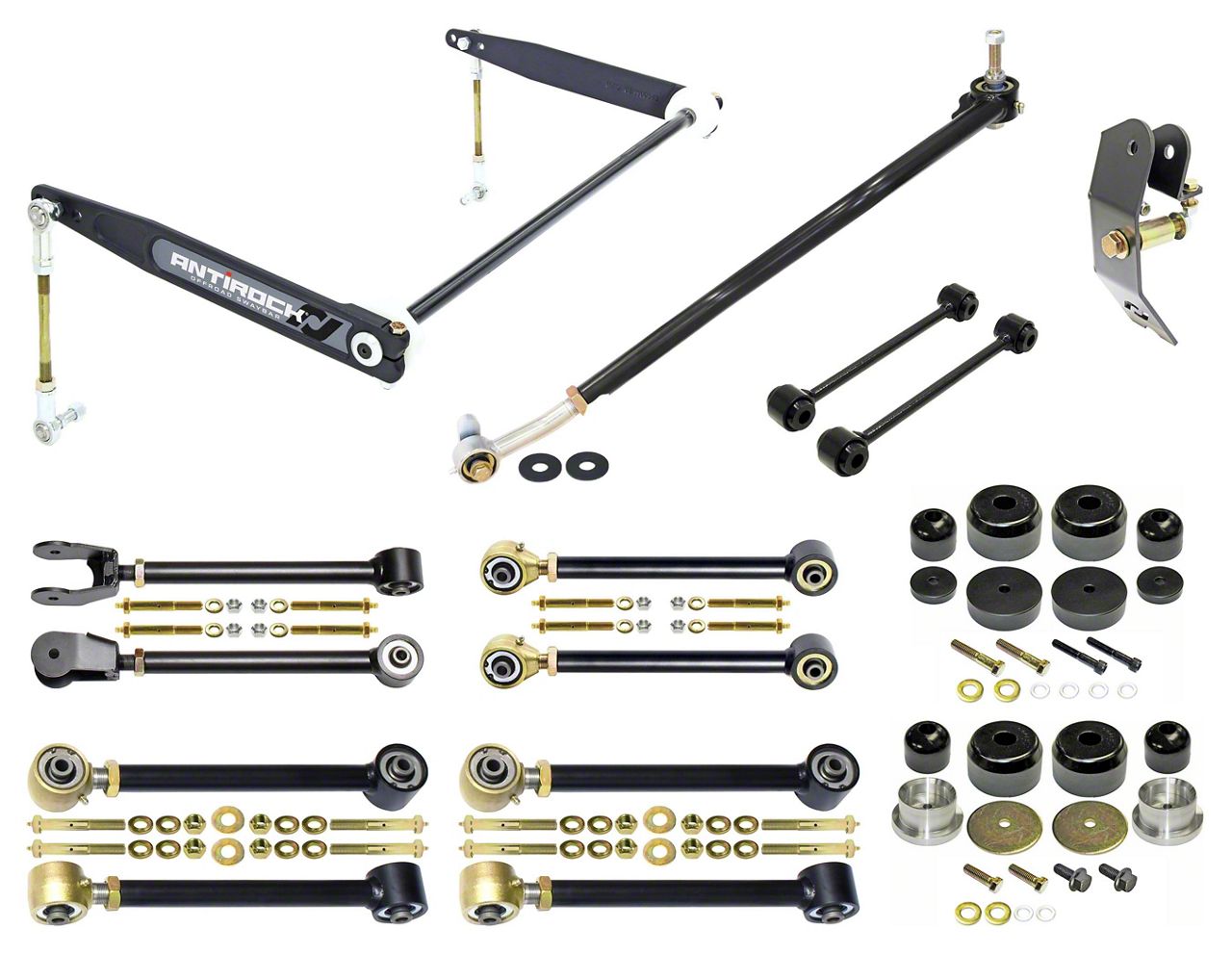 RockJock Jeep Wrangler Johnny Joint 4-Inch Suspension Lift Kit with ...